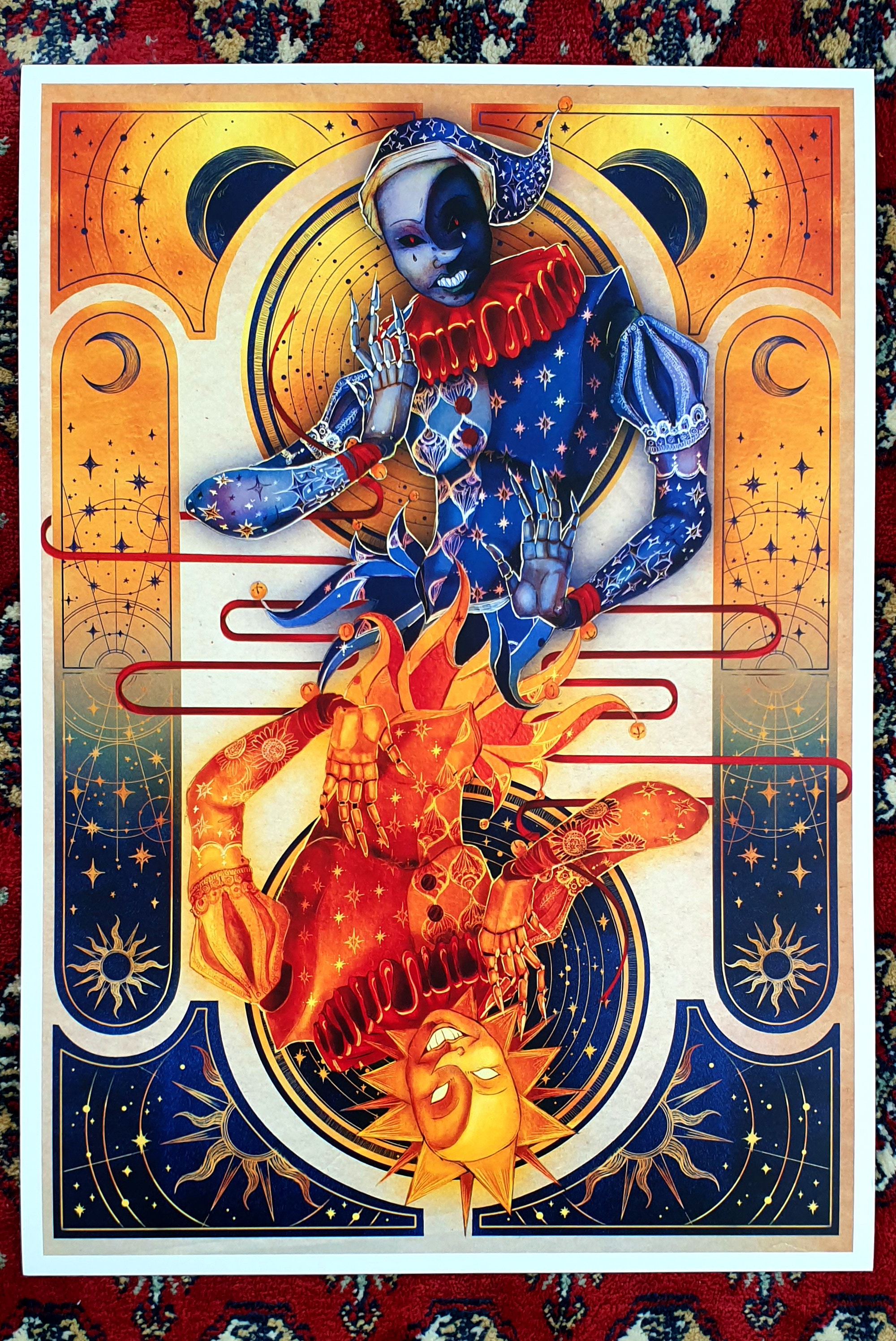 The Celestial Jesters Sun and Moon Print - Etsy
