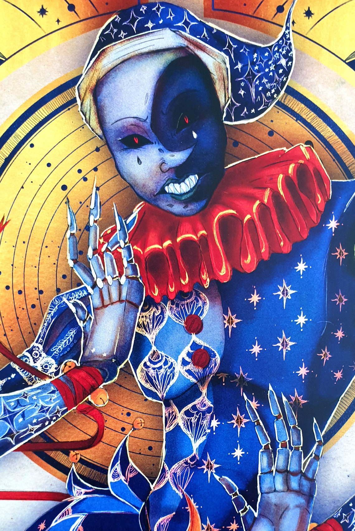 The Celestial Jesters Sun and Moon Print | Etsy