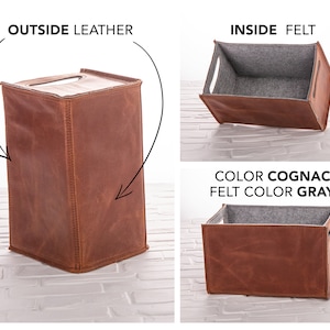 Leather Storage Basket, Custom Size Basket and Bins, Large Storage for ...