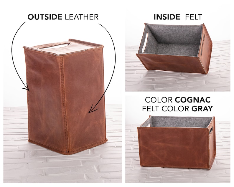 Leather Storage Basket Custom Size Basket and Bins Large - Etsy