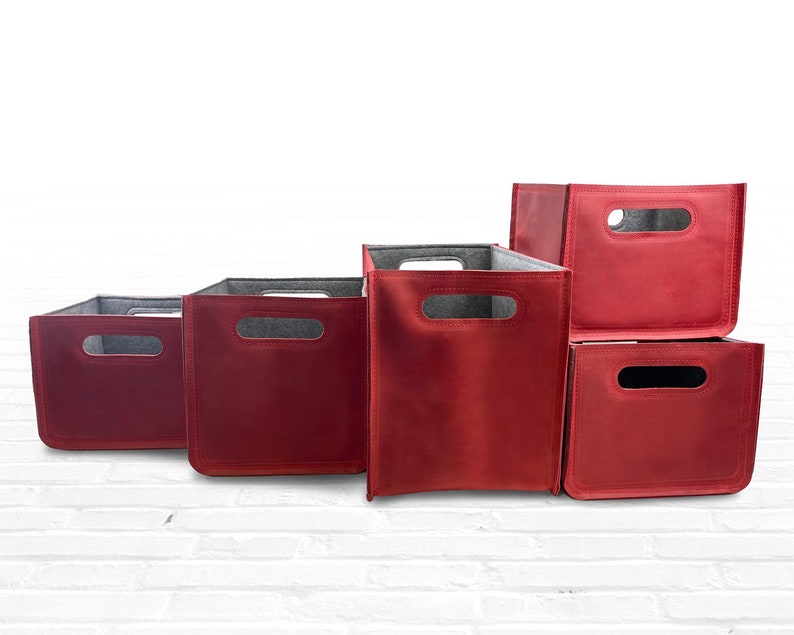 Leather Storage Basket Custom Size Basket and Bins Large - Etsy