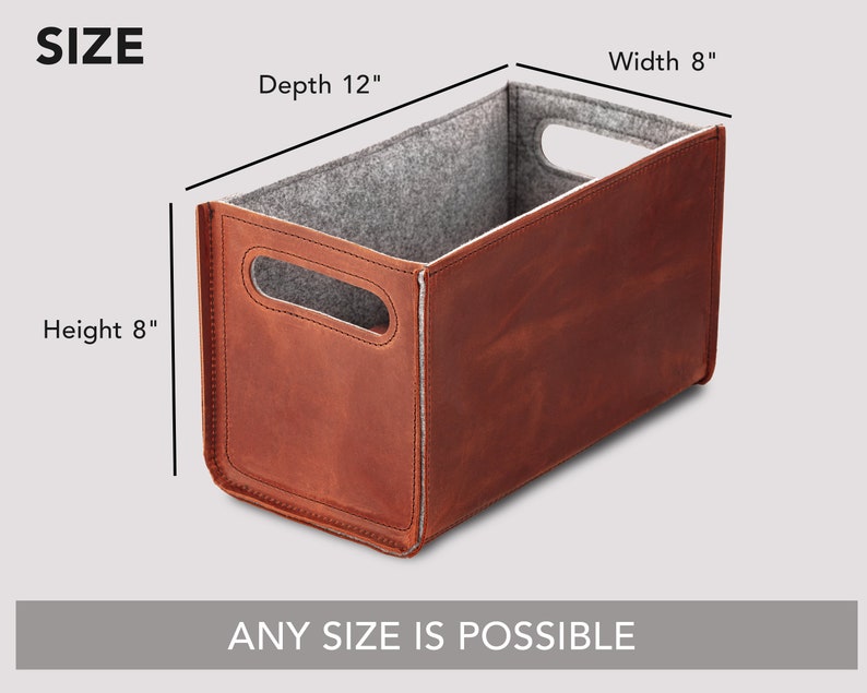 Leather Storage Basket Custom Size Basket and Bins Large - Etsy