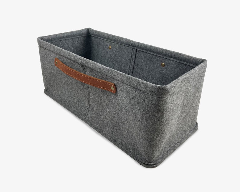 Storage Basket With Handle, Custom Size Basket and Bins, Felt Basket ...