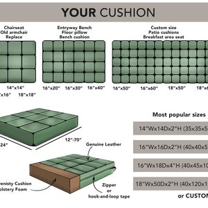 Leather Chair Cushion, Custom Chair Cushions, Seat Cushion for Arm ...