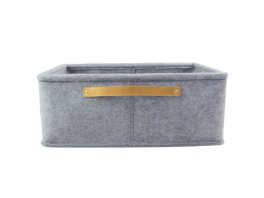 Storage Basket With Handle, Custom Size Basket and Bins, Felt Basket ...