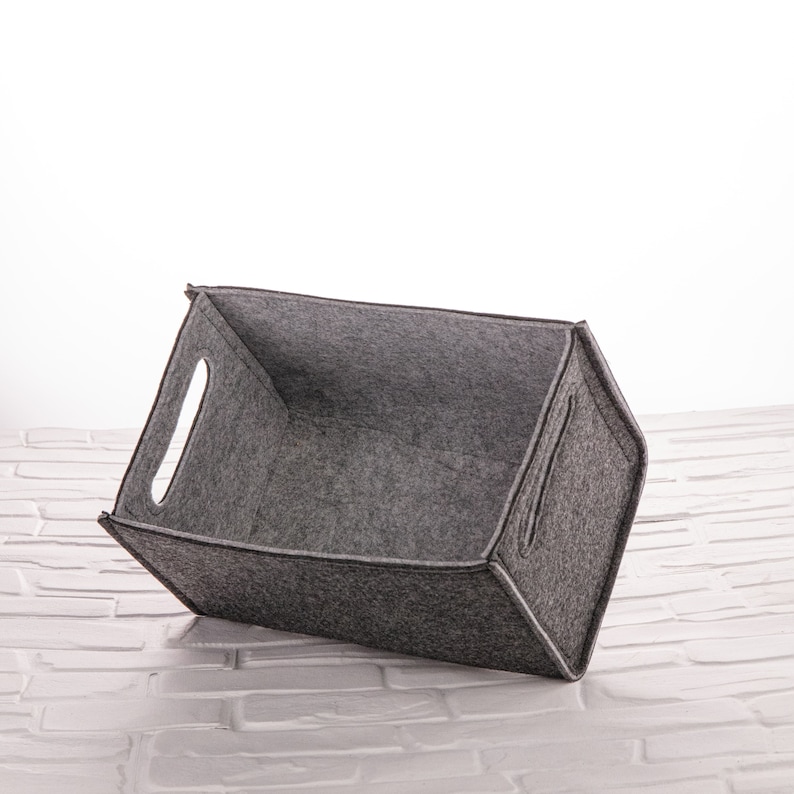 Custom Storage Bins - Gray Felt Storage Basket for Shelves, for Ikea ...