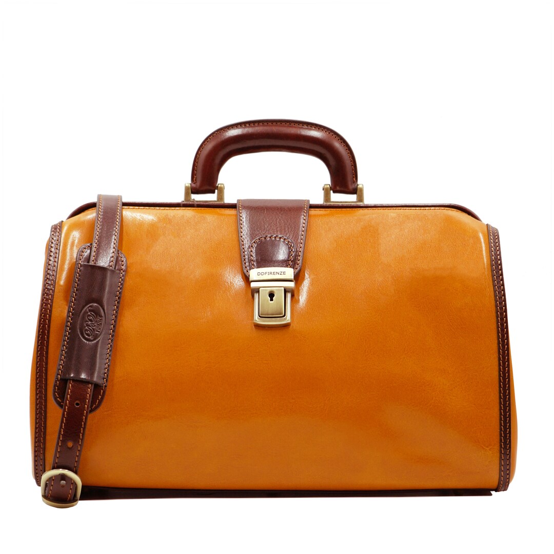 D&D - Minimal Doctor Bag With Shoulder Strap Bicolor - Etsy