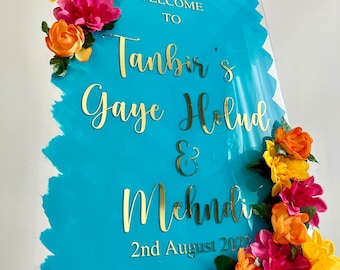 A2 Personalised Acrylic Mehndi / Mendhi Wedding Sign With - Etsy UK