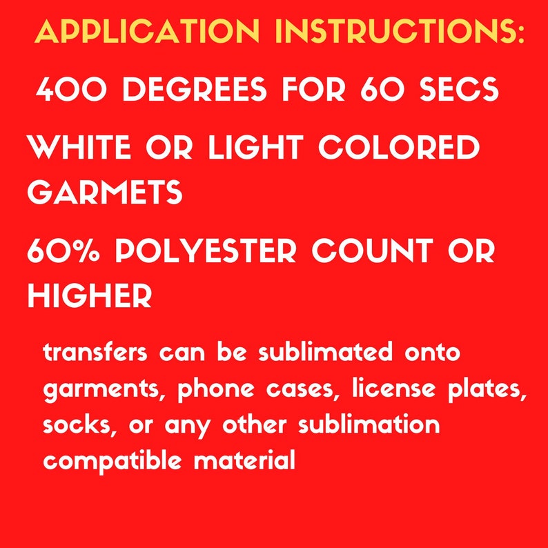 Custom Sublimation Transfers Ready to Print - Etsy