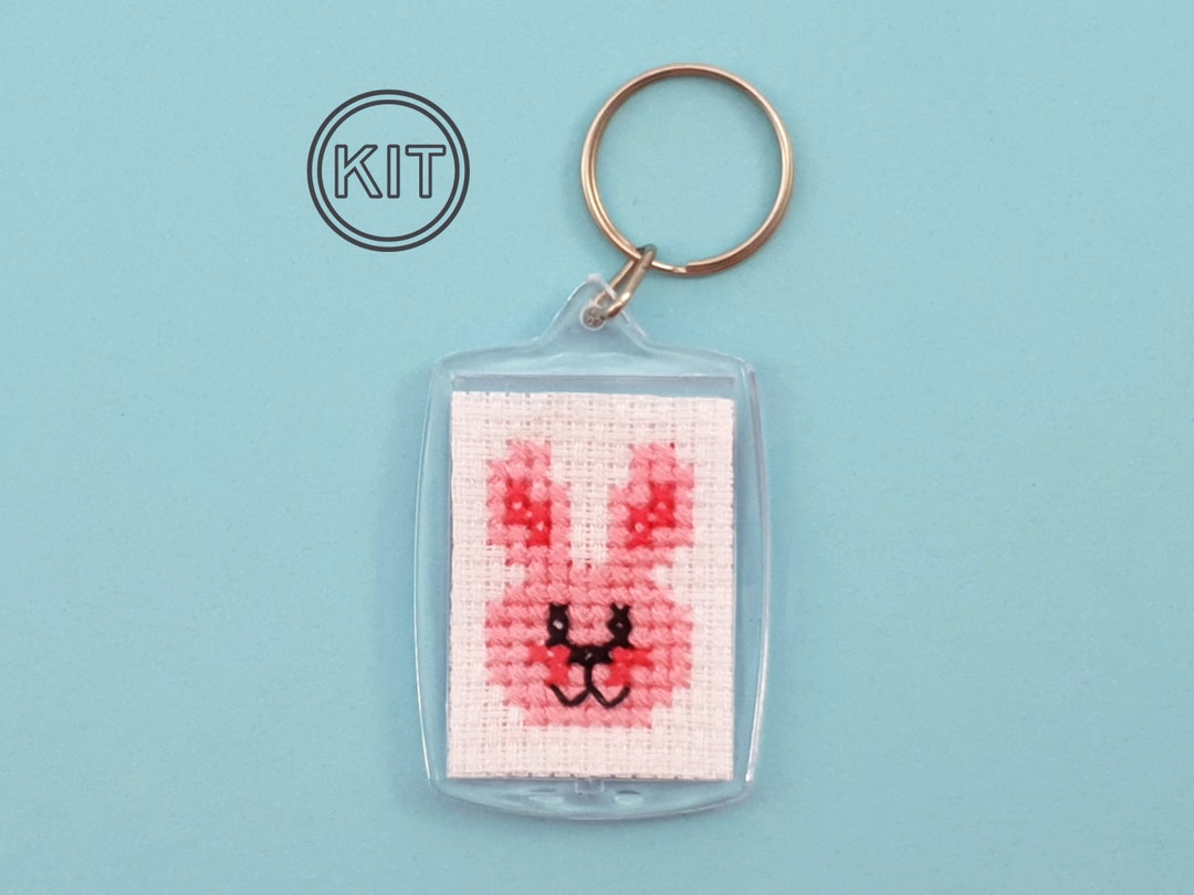 Bunny Keyring Cross Stitch Kit: DIY Craft for Adults & Kids - Etsy