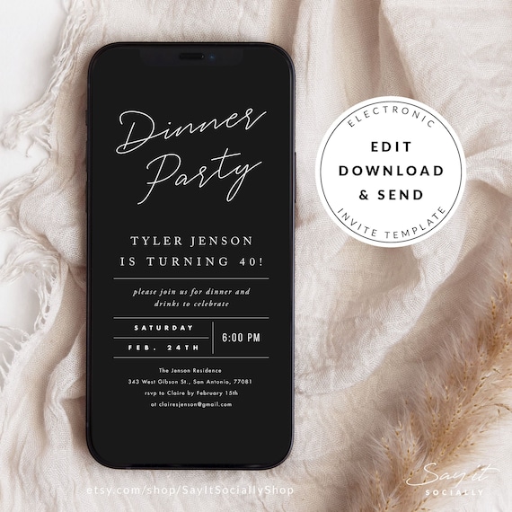 Minimal Dinner Party Invitation for Any Occasion Digital - Etsy