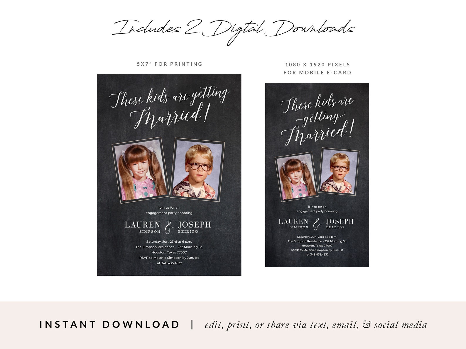 Fun Engagement Party Invitation Template, Engagement Party Evite ...