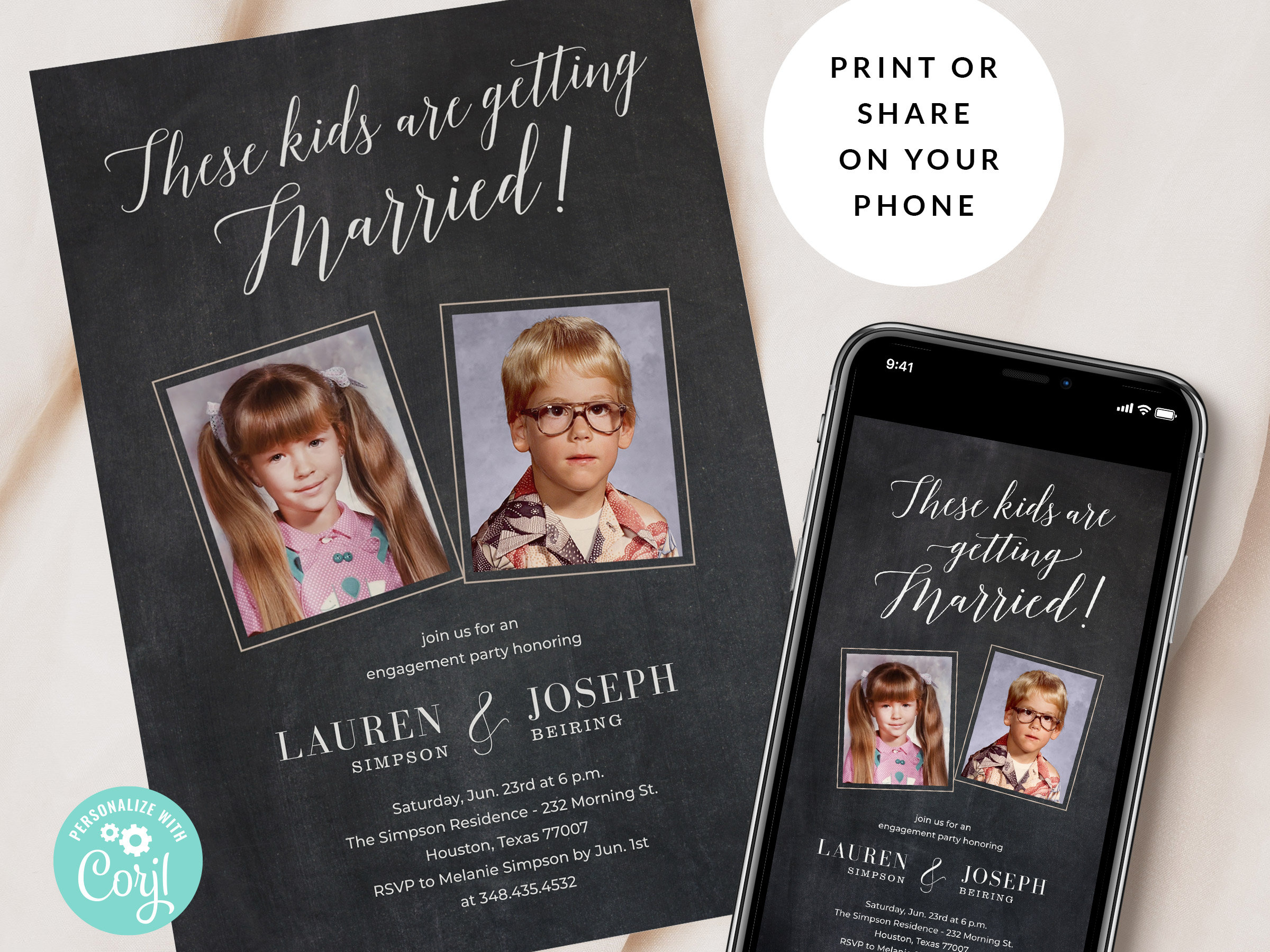 Fun Engagement Party Invitation Template Engagement Party - Etsy