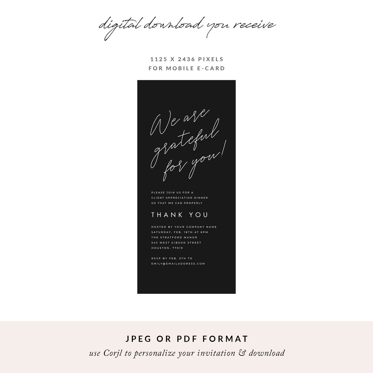 Modern Client Appreciation Invitation Digital Mobile Text - Etsy