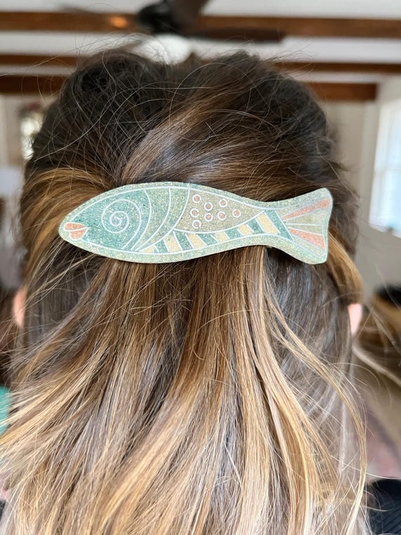 Handmade Fish Jewelry Accessory Set - Hair Clip - Nec… - Gem