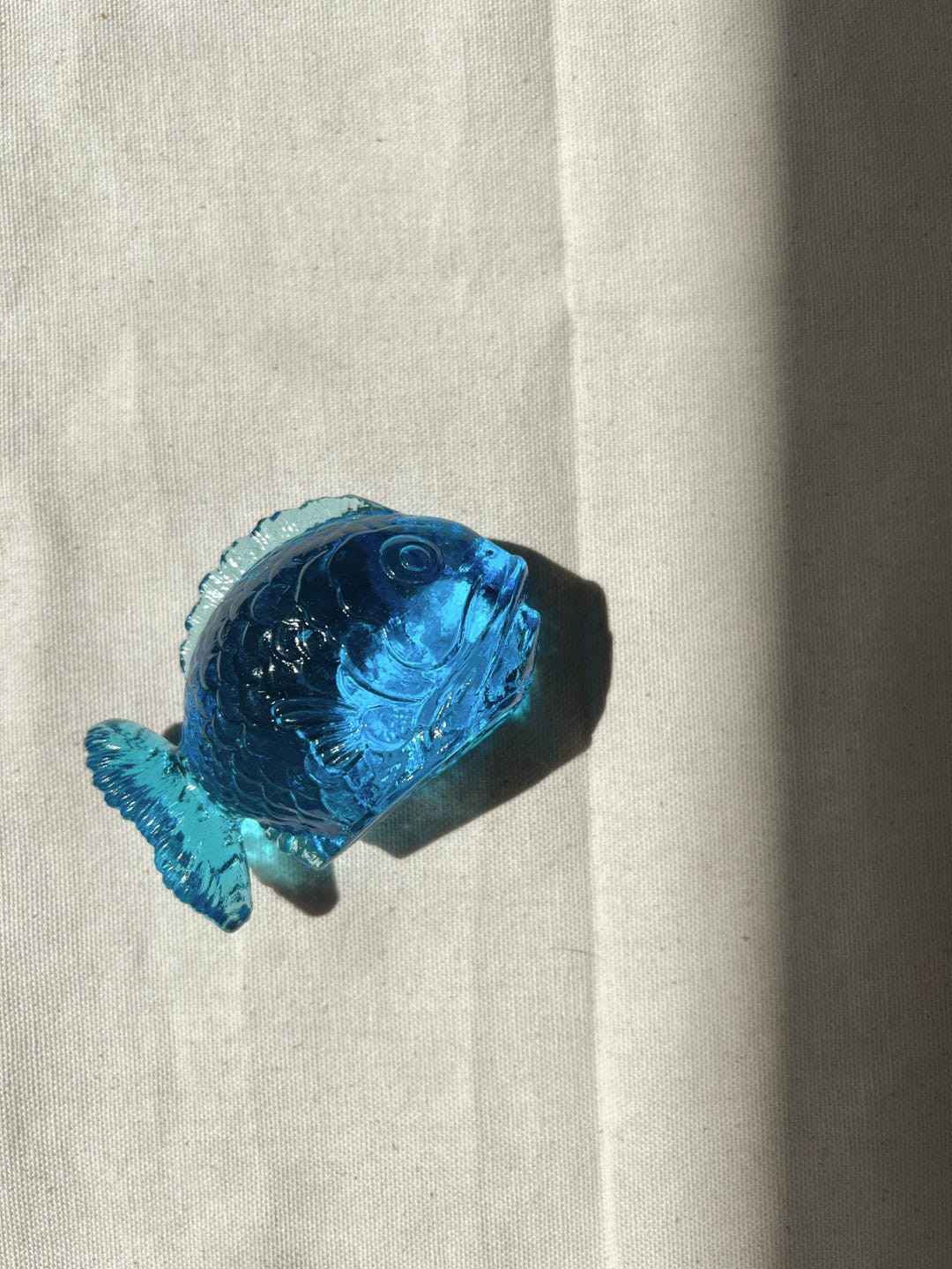 Blue Vaseline Uranium Glass Fish - Glows Orange/pink - Etsy