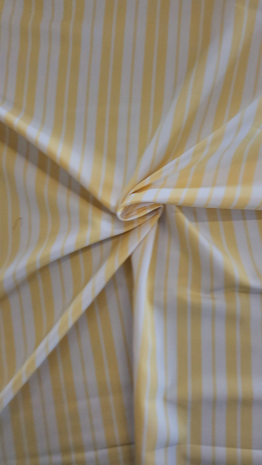 Yellow Ticking Stripe Traditional Classic Timeless Upholstery Drap ...