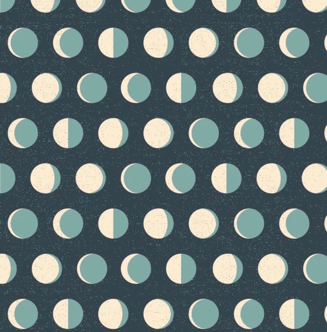 Moon Phase Quilting Fabric: Moonbeam Dreams, Poppie Cotton (half Yard ...