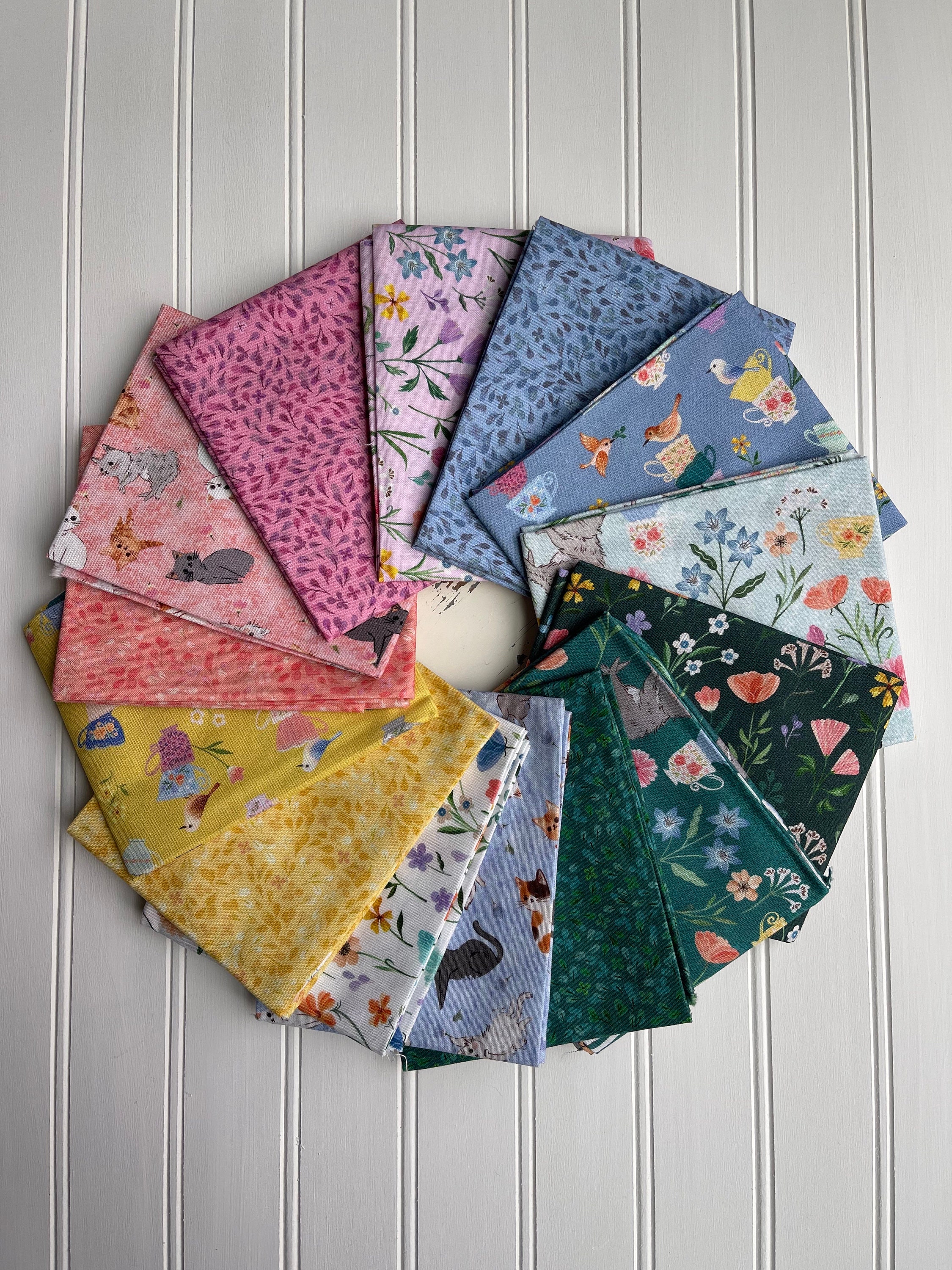 Cats in the Garden by Vivian Yiwing for Windham Fabrics, Fat Quarter Bundle 14 Prints. - Etsy