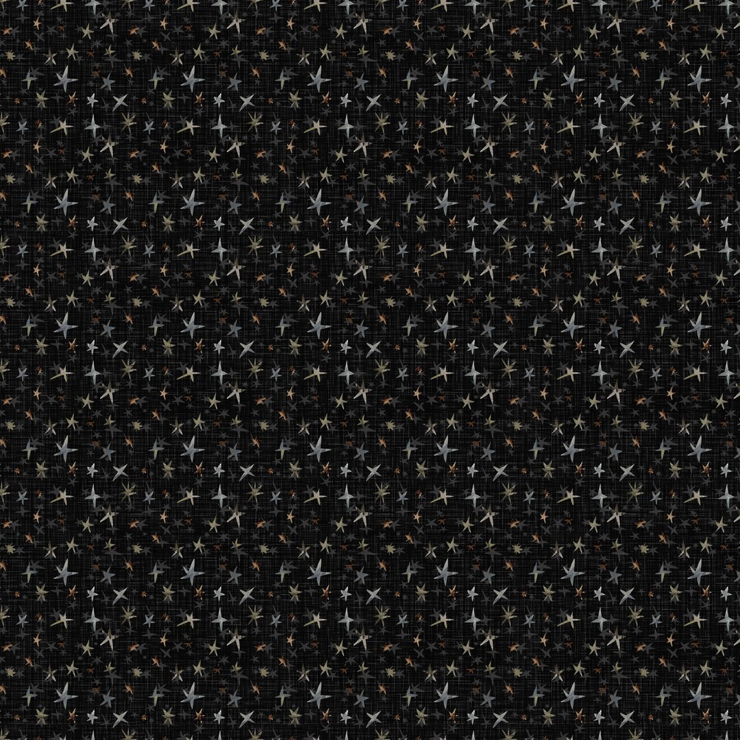 Winter Dreams by Bernadett Urbanovics for FIGO Fabric, Stars Black ...
