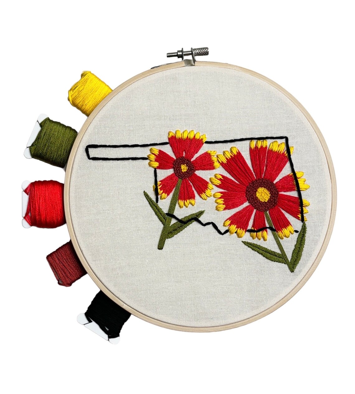 Oklahoma State Flower Embroidery Pattern | Wildflower DIY Instant ...