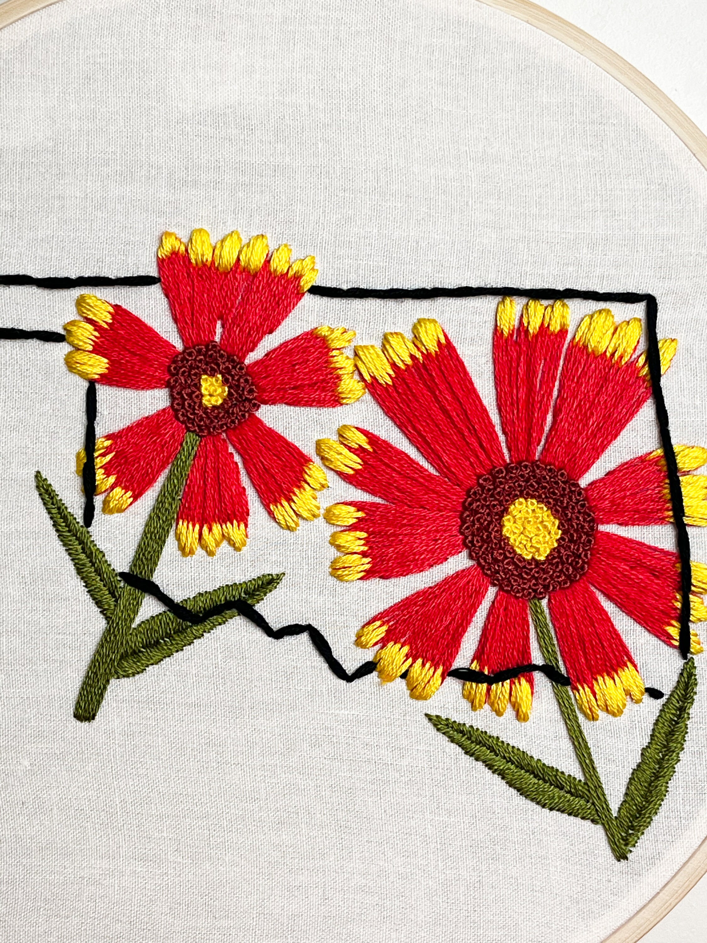 Oklahoma State Flower Embroidery Pattern | Wildflower DIY Instant ...