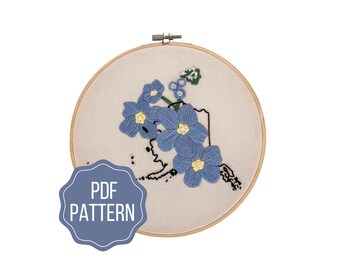 Arizona State Flower Embroidery Pattern | Saguaro Cactus Blossom DIY ...