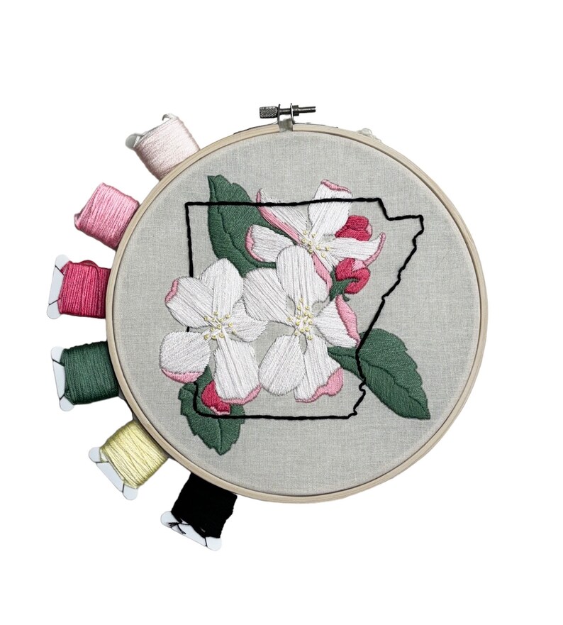 Arkansas State Flower Embroidery Pattern | Apple Blossom DIY Instant ...