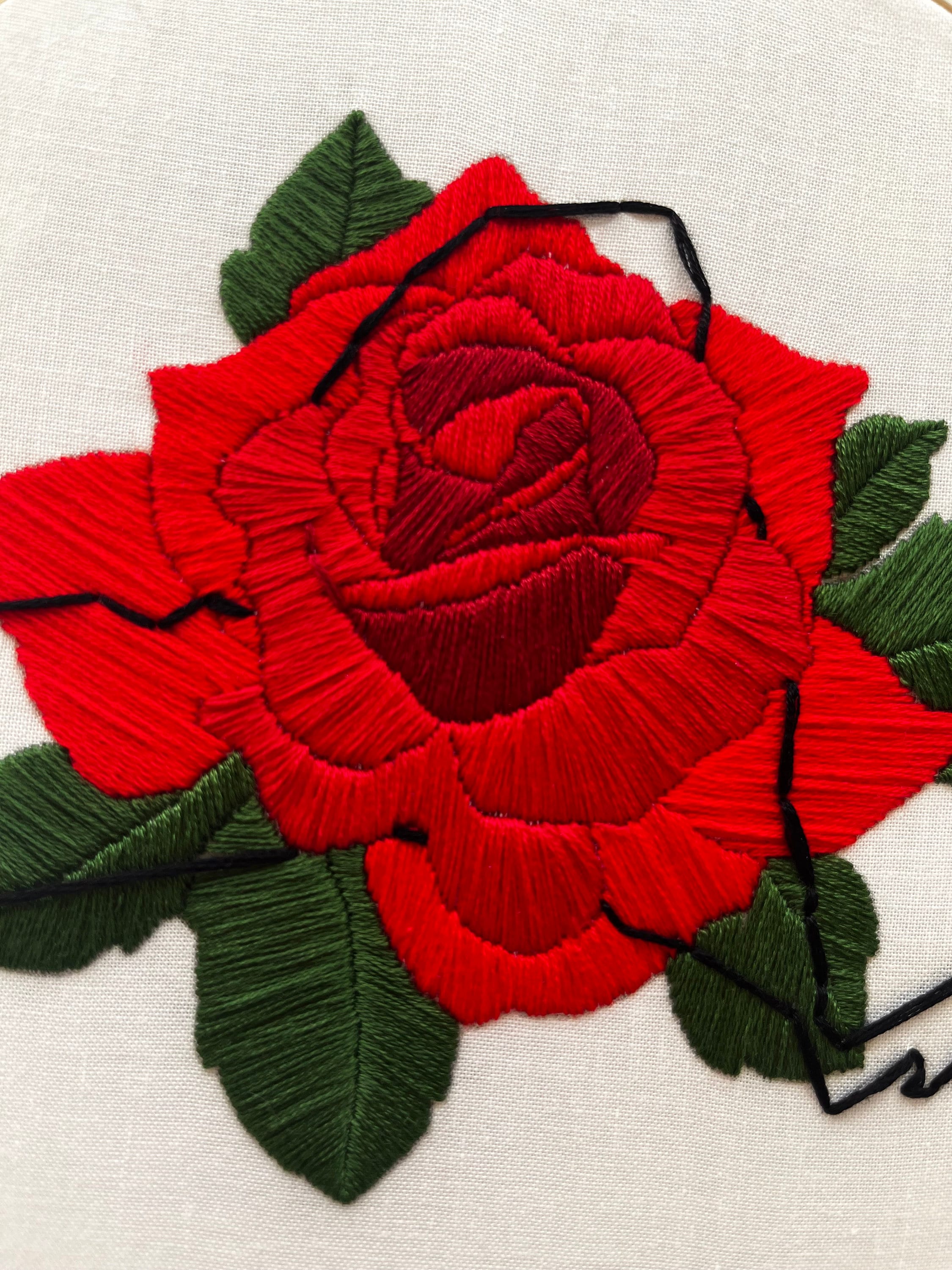 New York State Flower Embroidery Pattern | Rose DIY Instant Download ...