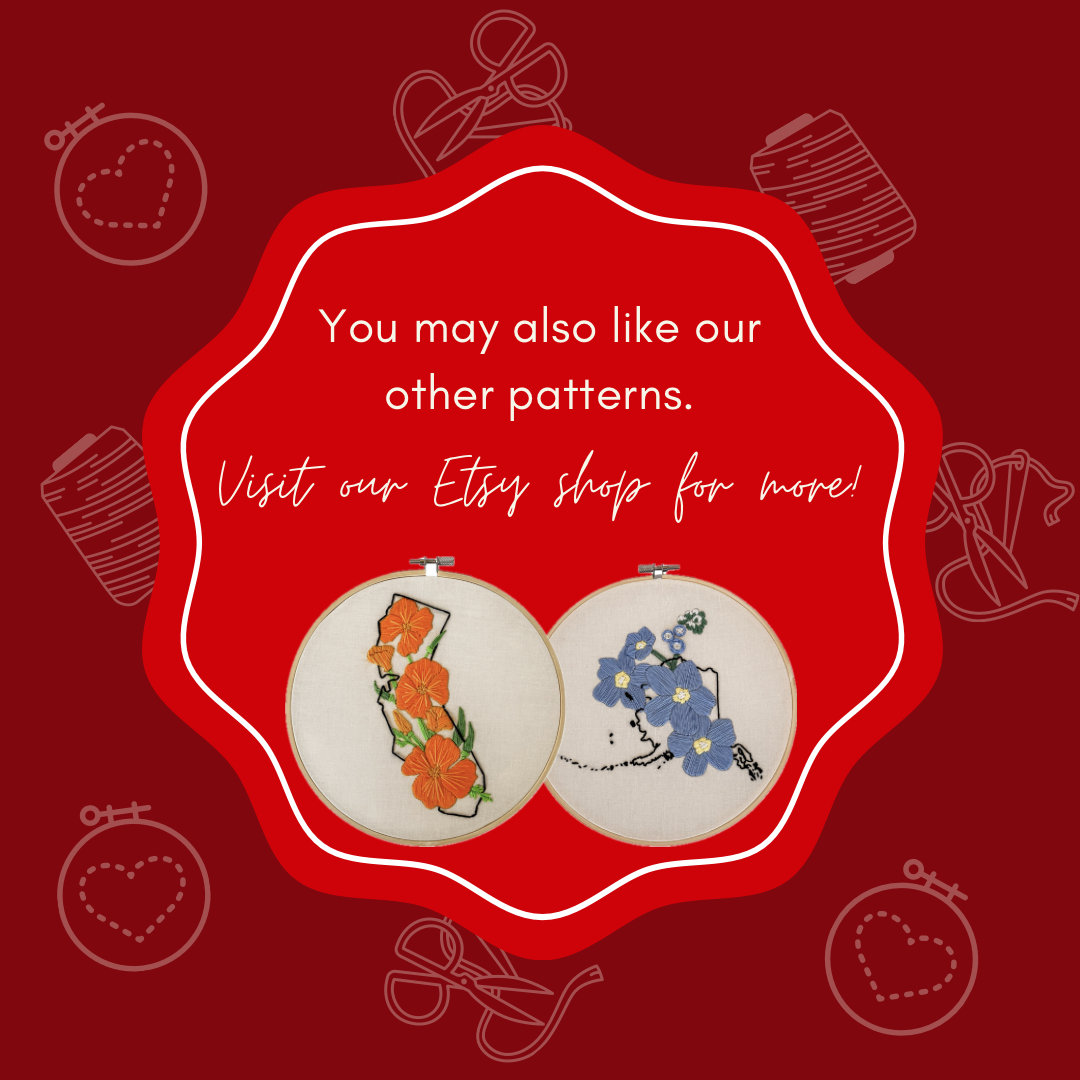 New York State Flower Embroidery Pattern | Rose DIY Instant Download ...