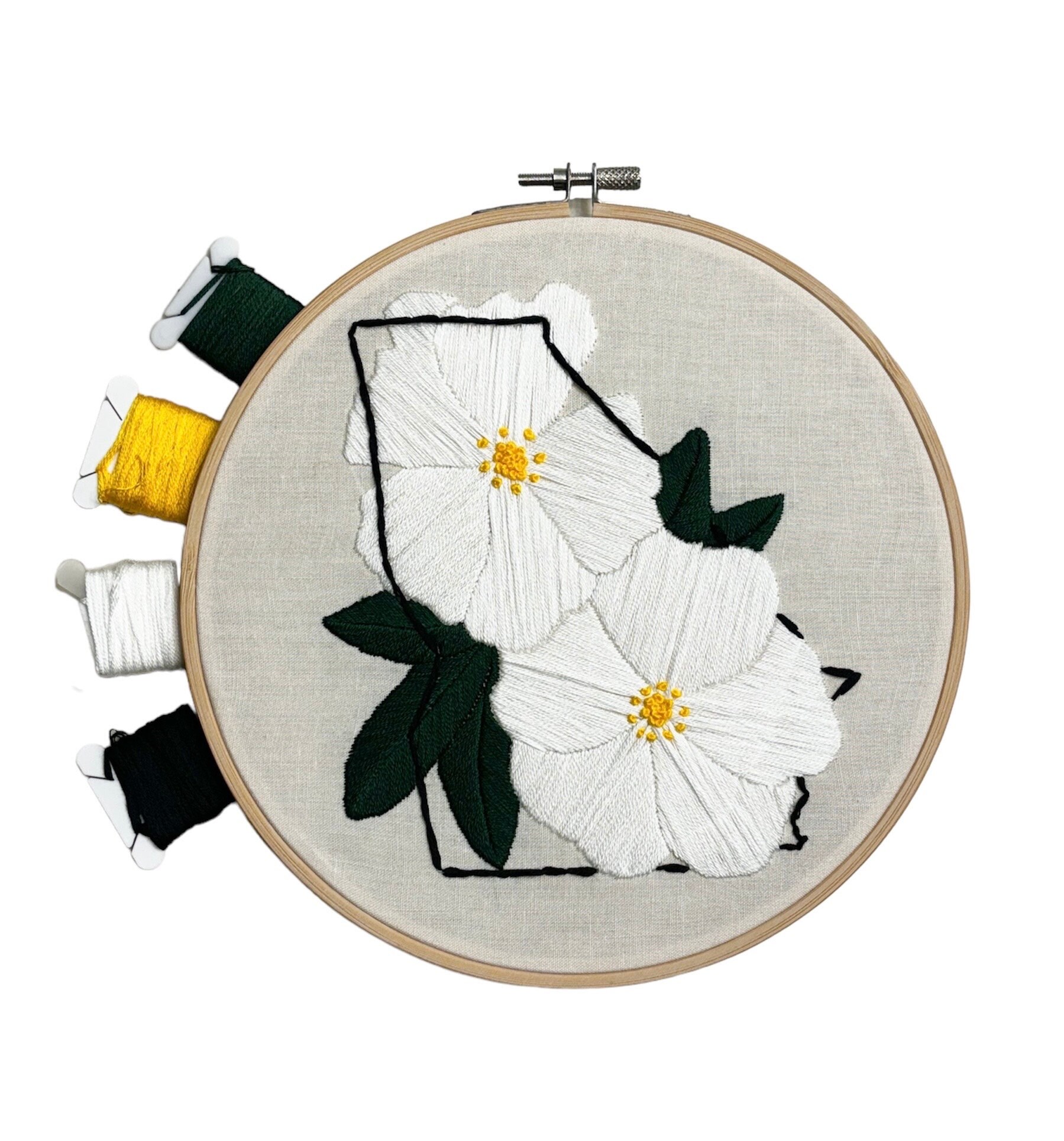 Georgia State Flower Embroidery Pattern | Cherokee Rose DIY Instant ...