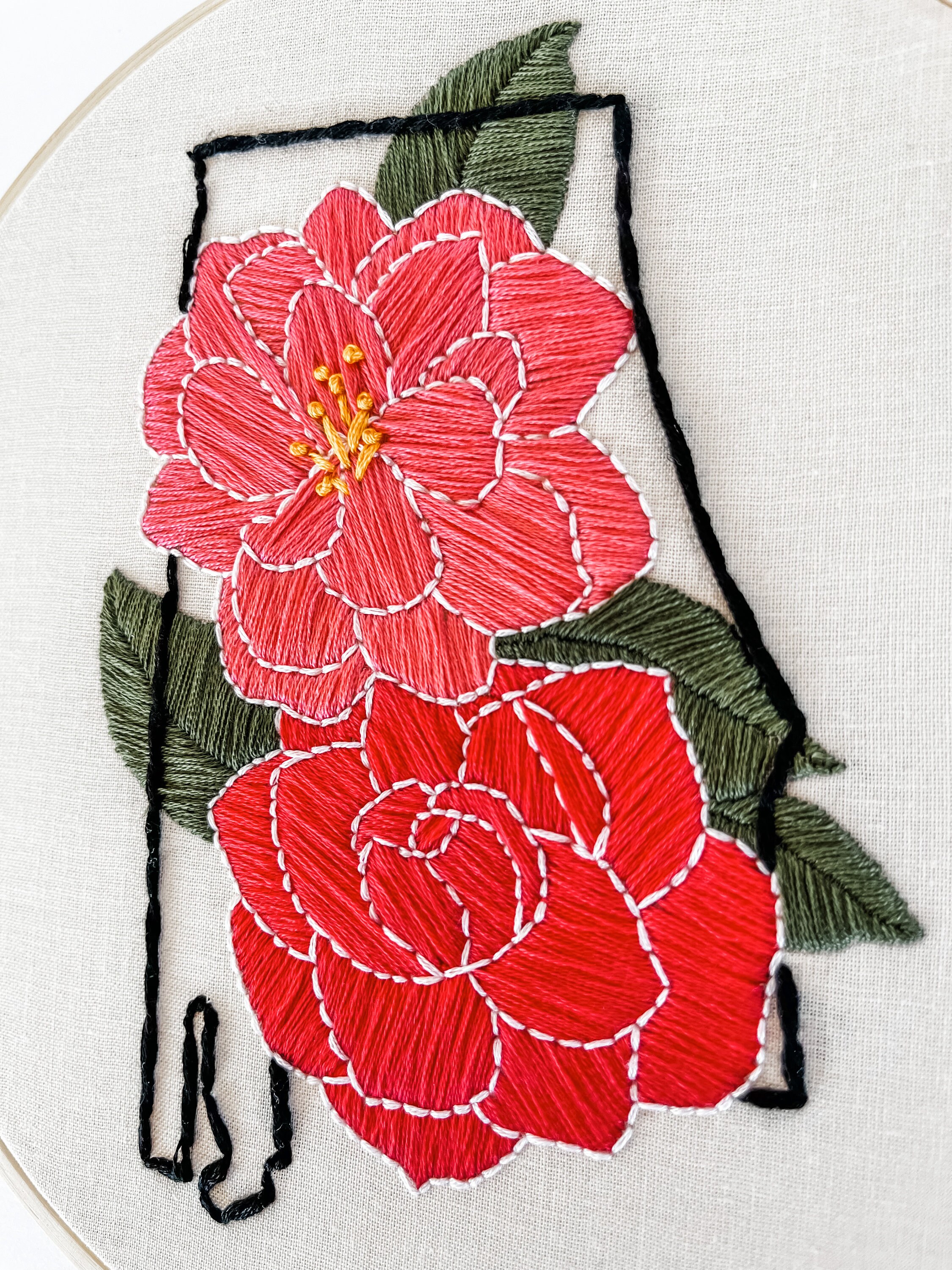 Alabama State Flower Embroidery Pattern | Camellia DIY Instant Download ...