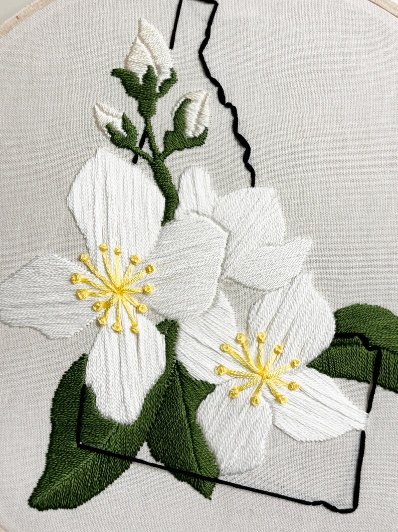 Idaho State Flower Embroidery Pattern | Syringa DIY Instant Download ...