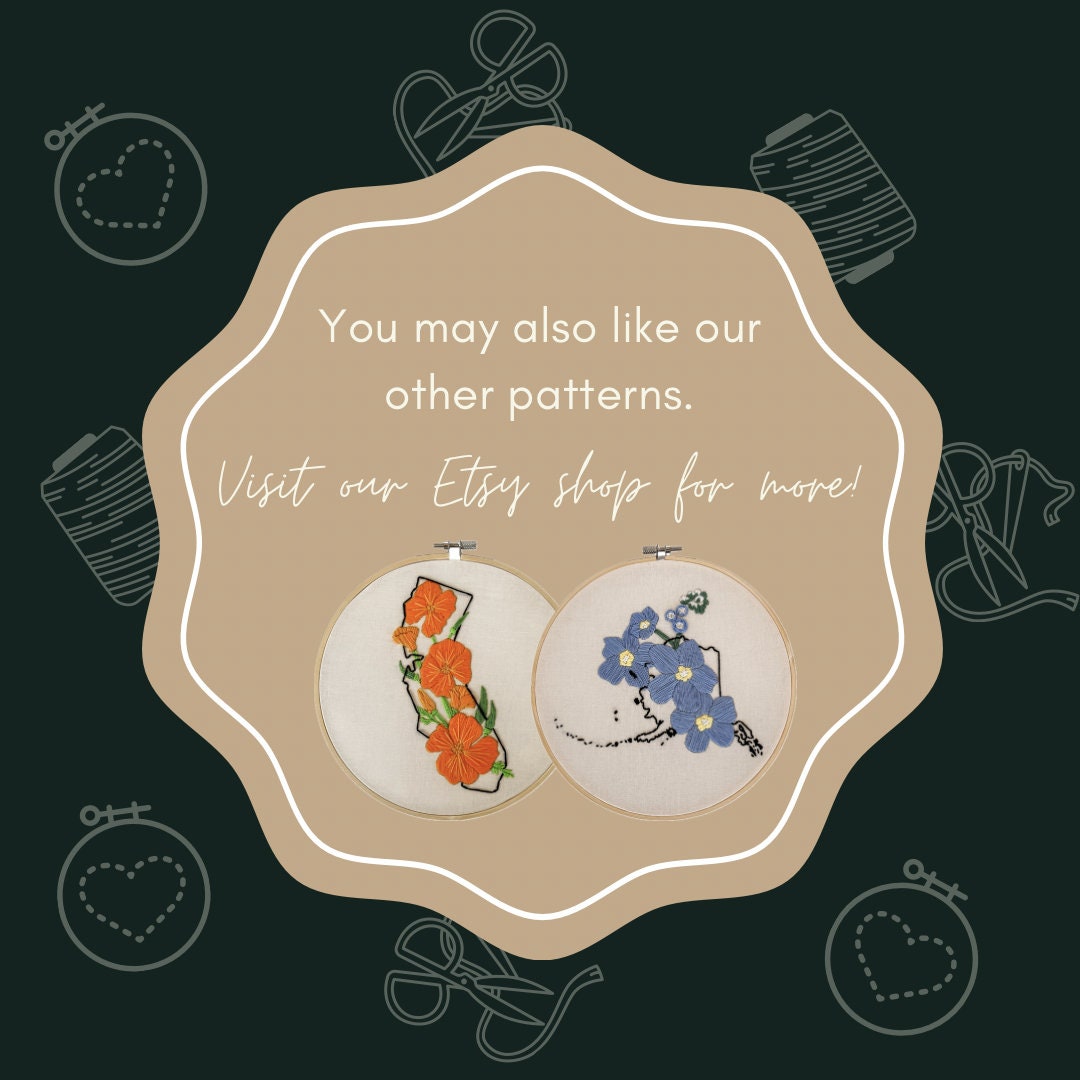 Georgia State Flower Embroidery Pattern | Cherokee Rose DIY Instant ...