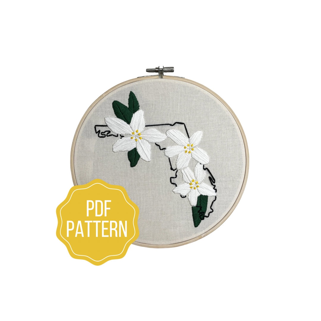 Florida State Flower Embroidery Pattern | Orange Blossom DIY Instant ...