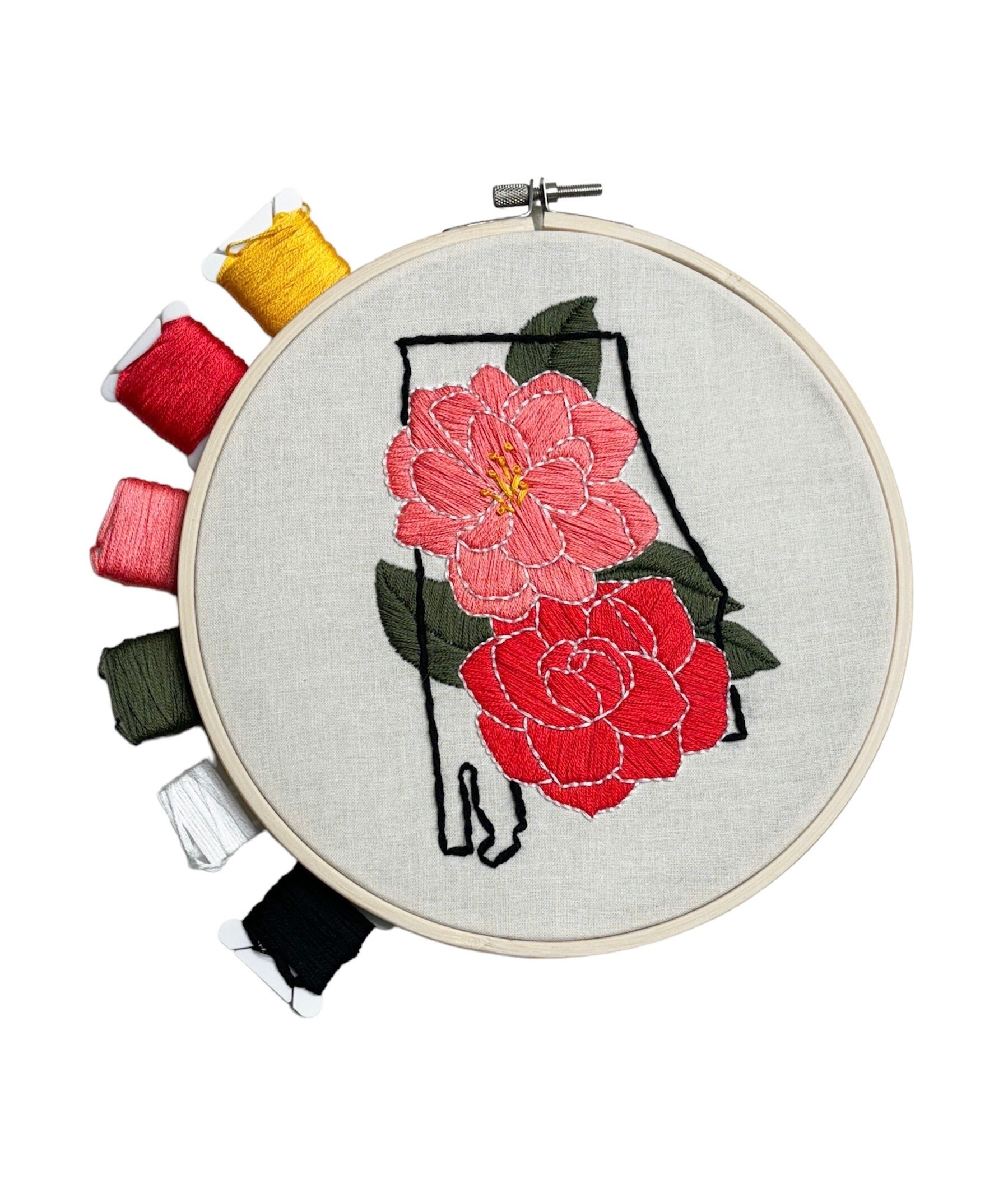 Alabama State Flower Embroidery Pattern | Camellia DIY Instant Download ...