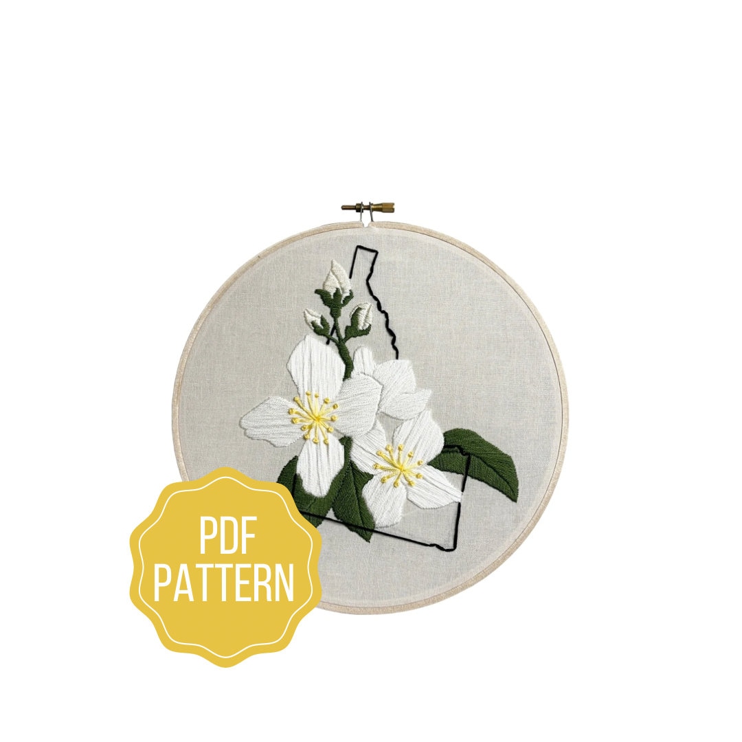 Idaho State Flower Embroidery Pattern | Syringa DIY Instant Download ...