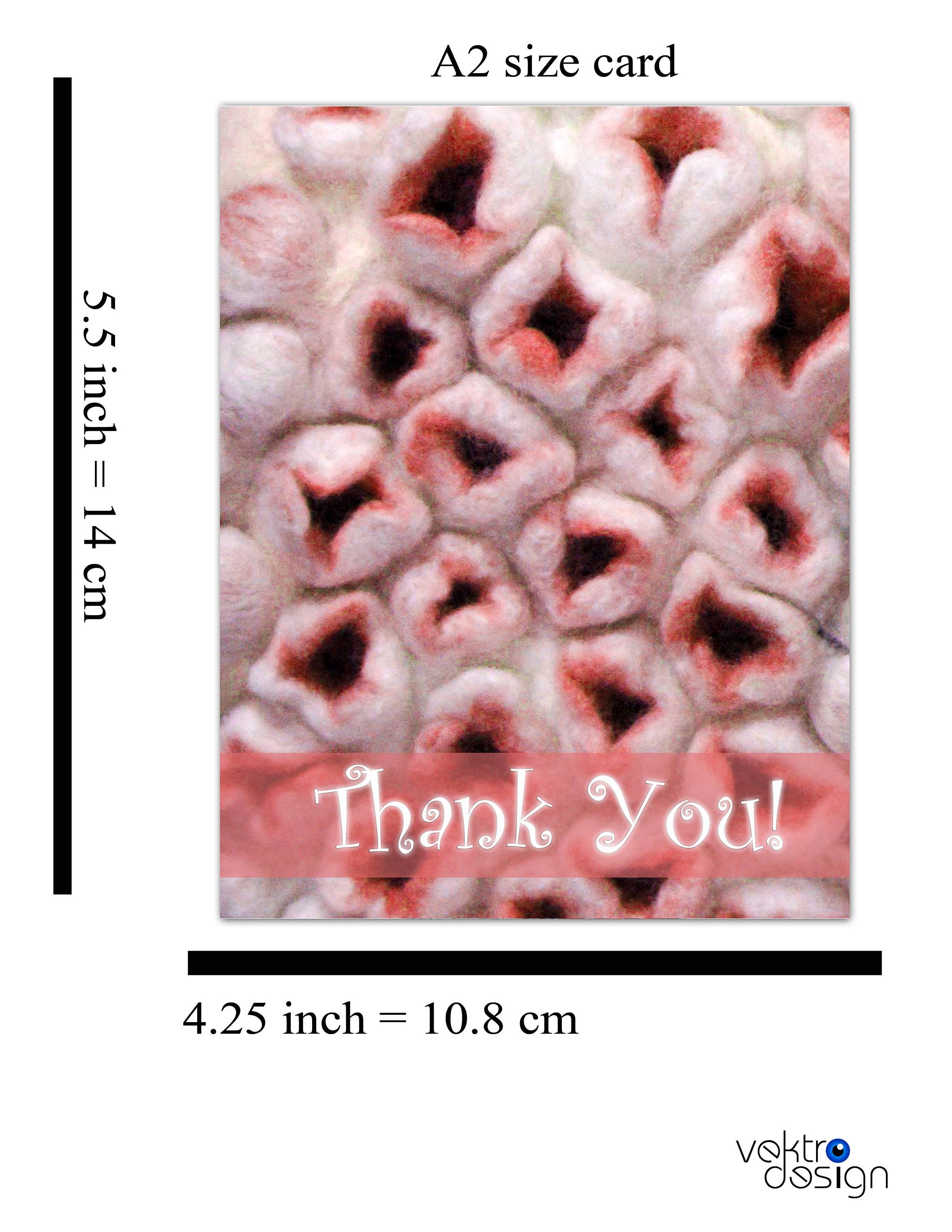 Handmade Greeting Card, Thank You Card, Rose Buds Card, Flowers Card, 4 ...