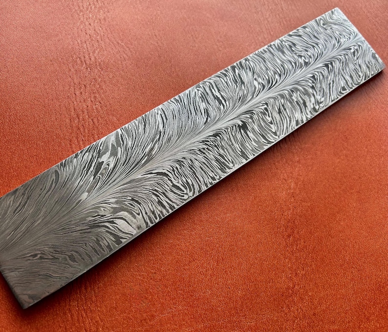 Hand Forged Damascus Steel Billet Bar Feather Pattern 30cm - Etsy