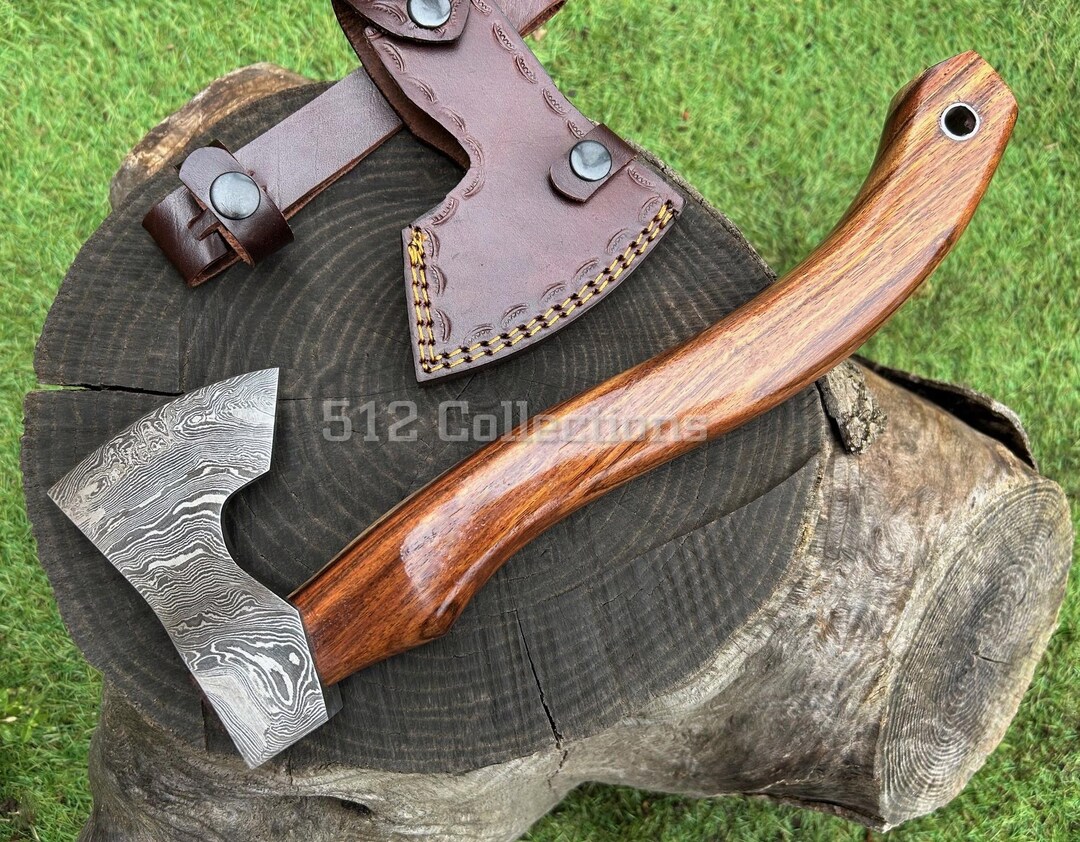 Handmade Damascus Steel Axe Vintage Style Camping Collectible Best Gift ...