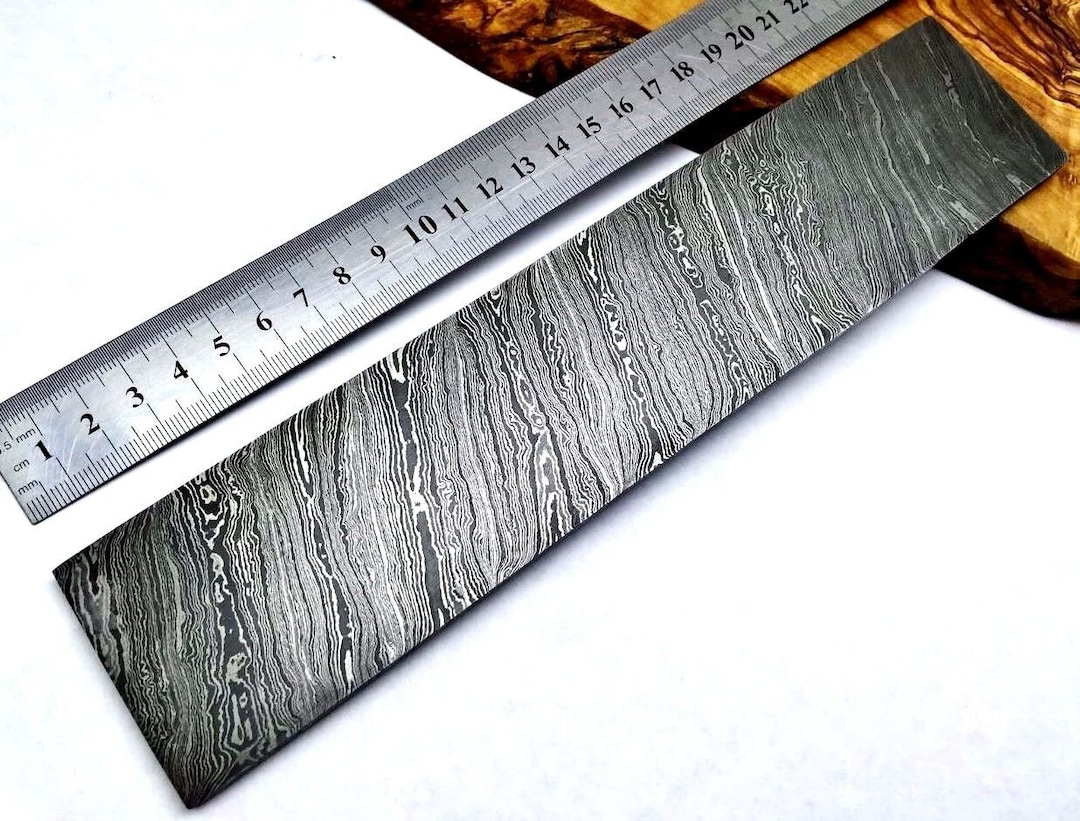 Hand Forged Twisted Damascus Steel Billet Bar (25x5 Cm) - Etsy