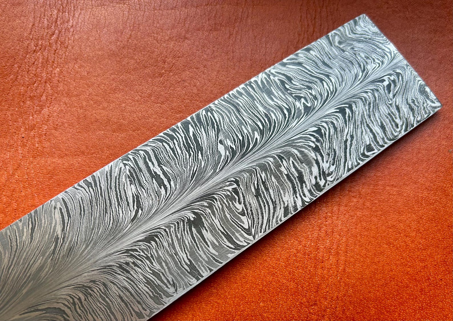 Hand Forged Damascus Steel Billet Bar Feather Pattern 30cm - Etsy