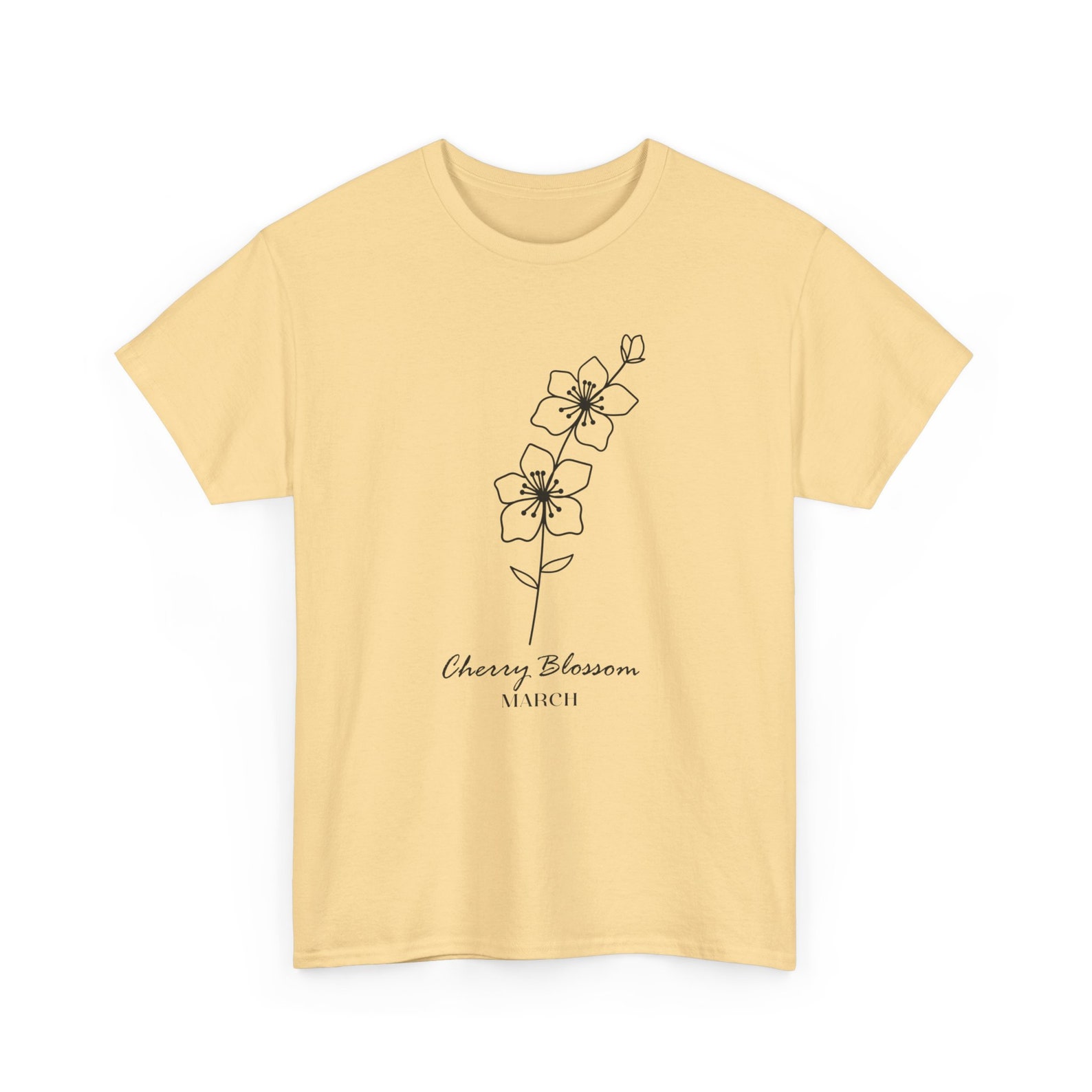 March Birth Flower Shirt, Minimalist Cherry Blossom Tee, Spring ...