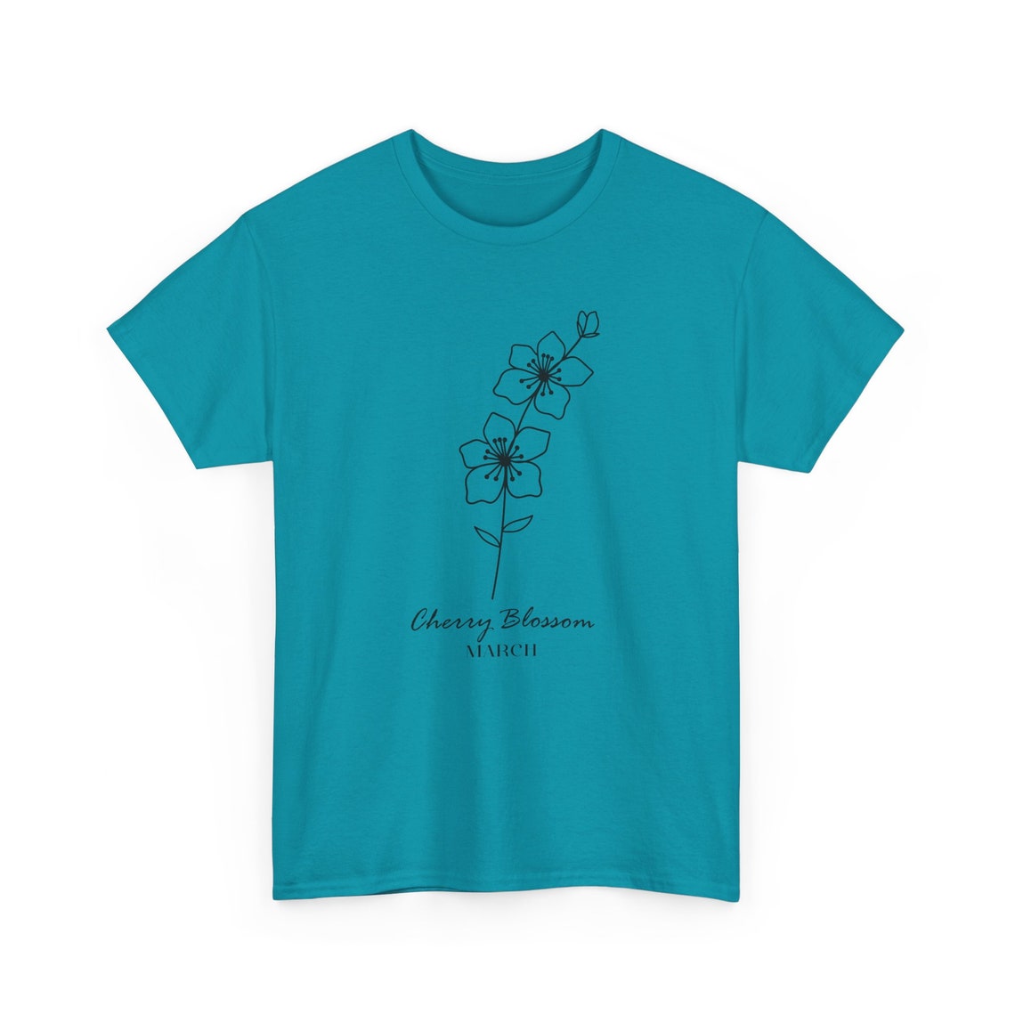 March Birth Flower Shirt, Minimalist Cherry Blossom Tee, Spring ...