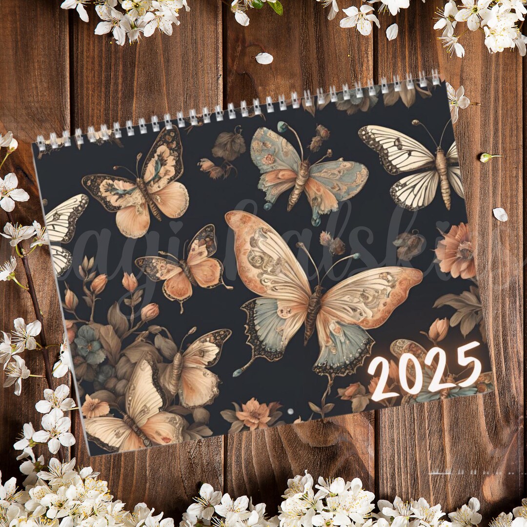 2025 Butterfly Wall Calendar Dark Cottagecore Calendar Whimsigoth ...