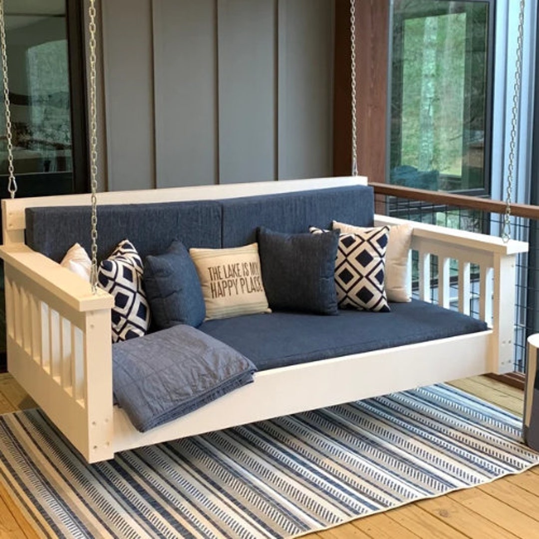 Sunbrella Daybed Back Cushion Swing Bed Custom Made Pillow, Outdoor Fabric, Porch Swing, Long ...