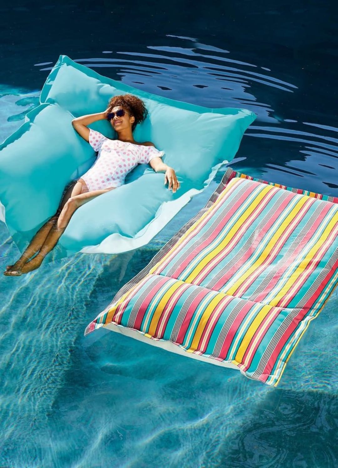 Luxury Canvas Water Float | Pool & Lake Lounger | Inflatable Mat- Cover ...