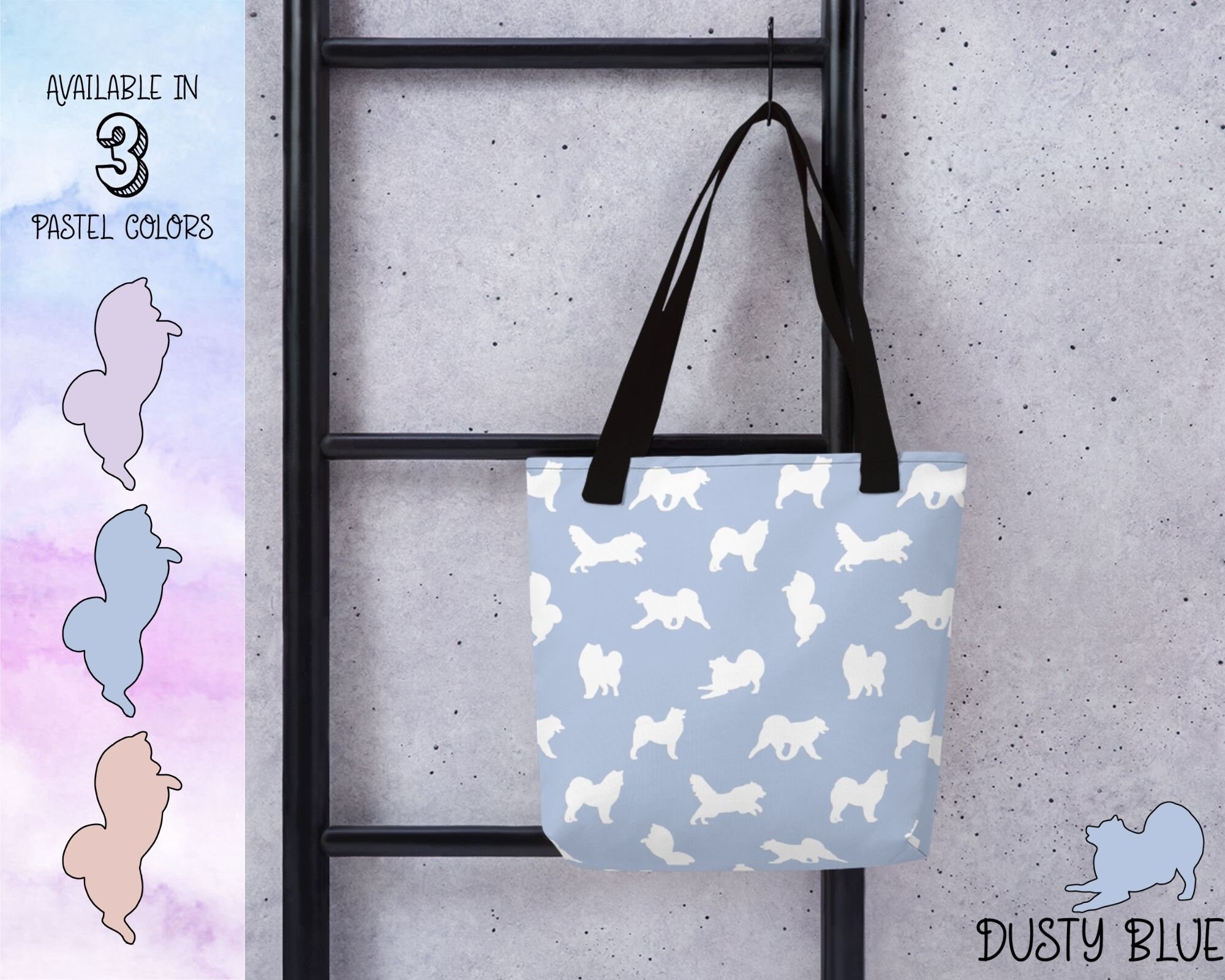 Samoyed Infinity Pastel 15x15 Tote Bag, Beach Bag, School Bag Florida ...
