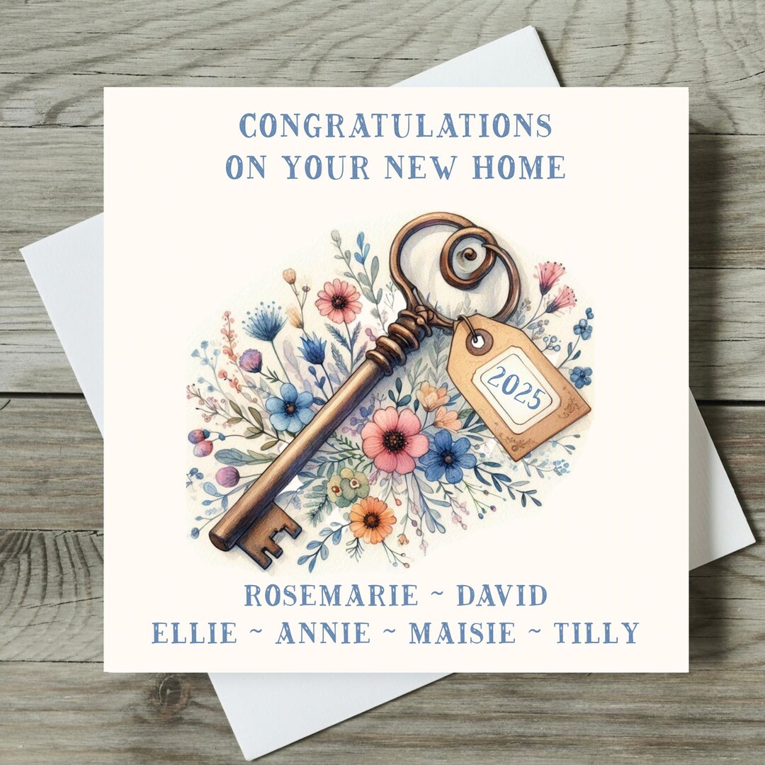 Personalised New Home Card, First Home Card, Happy New Home Card ...