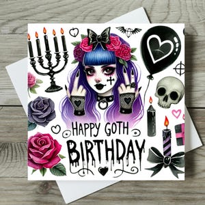 Goth Birthday Card Gothic Card - Etsy